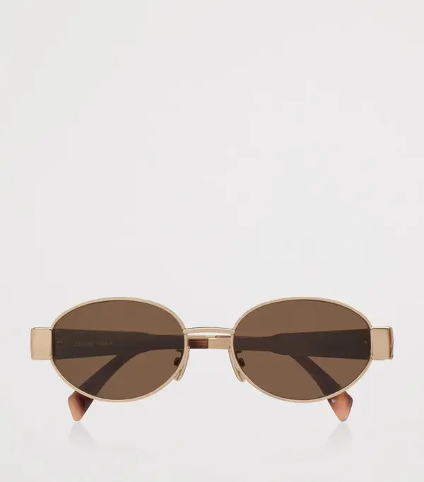 Celine Metal Triomphe Cl40235u Oval Sunglasses