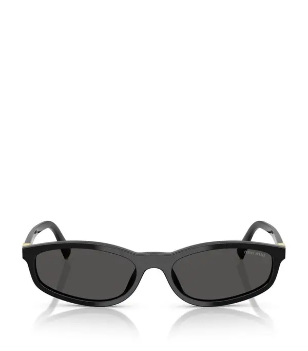 Miu Miu Acetate Oval Sunglasses - Black