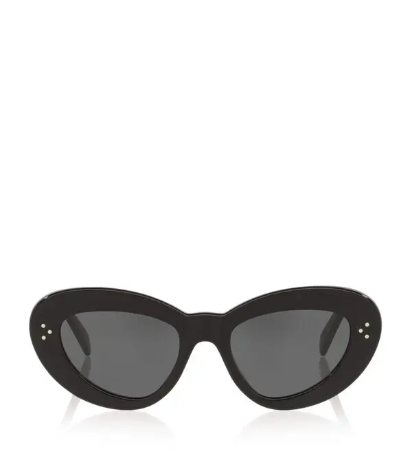 Celine Oversized Cat Eye 3 Dots Sunglasses - Black