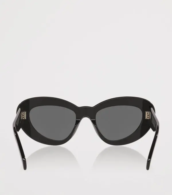 Celine Oversized Cat Eye 3 Dots Sunglasses - Black