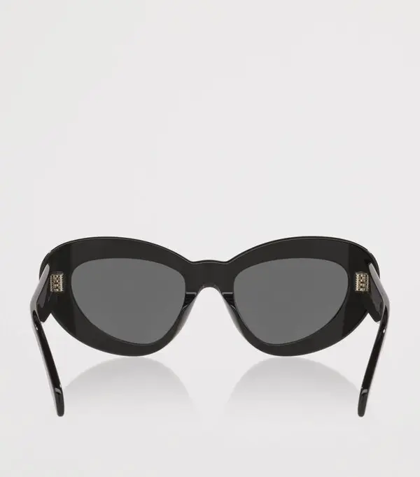 Celine Oversized Cat Eye 3 Dots Sunglasses - Black