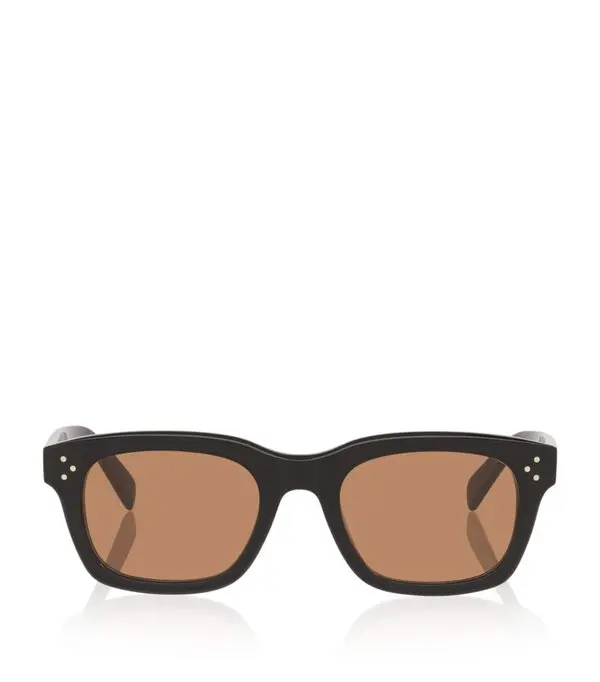 Celine Acetate Irregular Sunglasses - Black