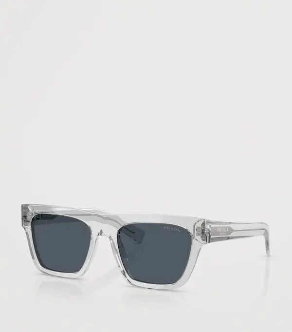 Prada Acetate Rectangular Sunglasses - Grey