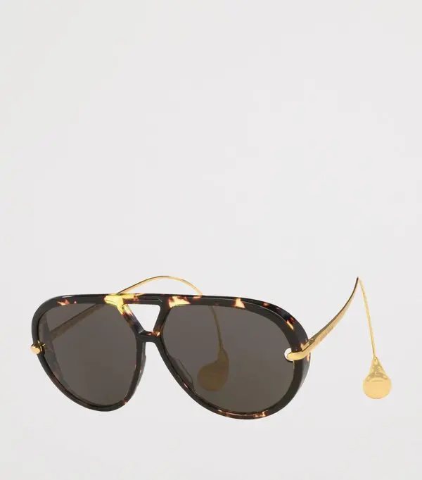 Bottega Veneta Tortoiseshell Aviator Sunglasses