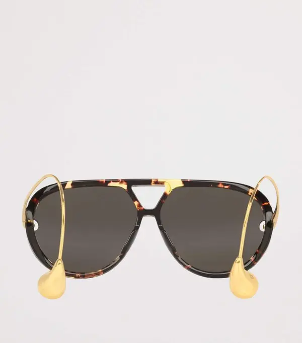 Bottega Veneta Tortoiseshell Aviator Sunglasses