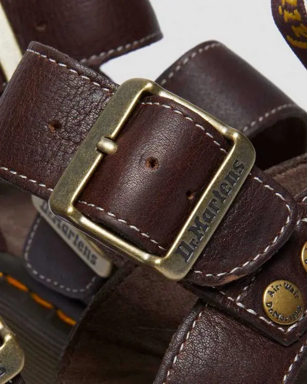 Dr. Martens Gryphon Quad Grizzly Leather Sandals - Brown