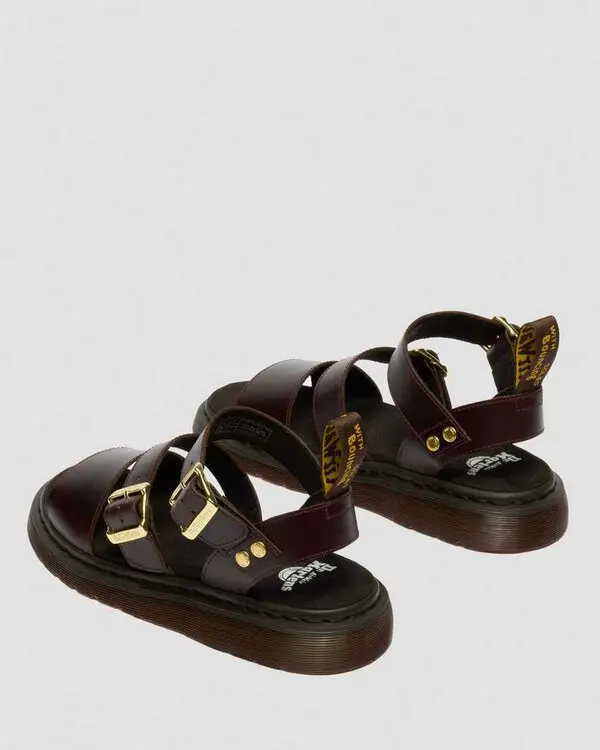 Dr. Martens Gryphon Atlas Leather Gladiator Sandals - Brown