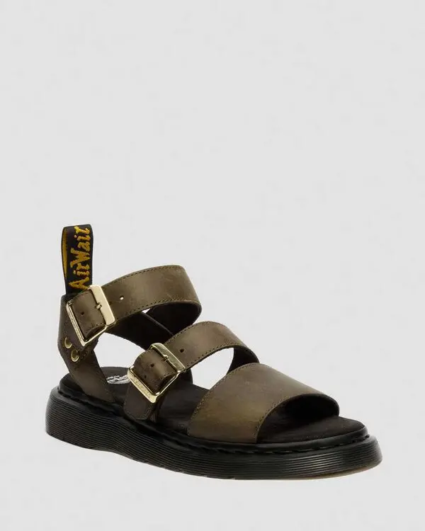 Dr. Martens Gryphon Leather Gladiator Sandals - Green