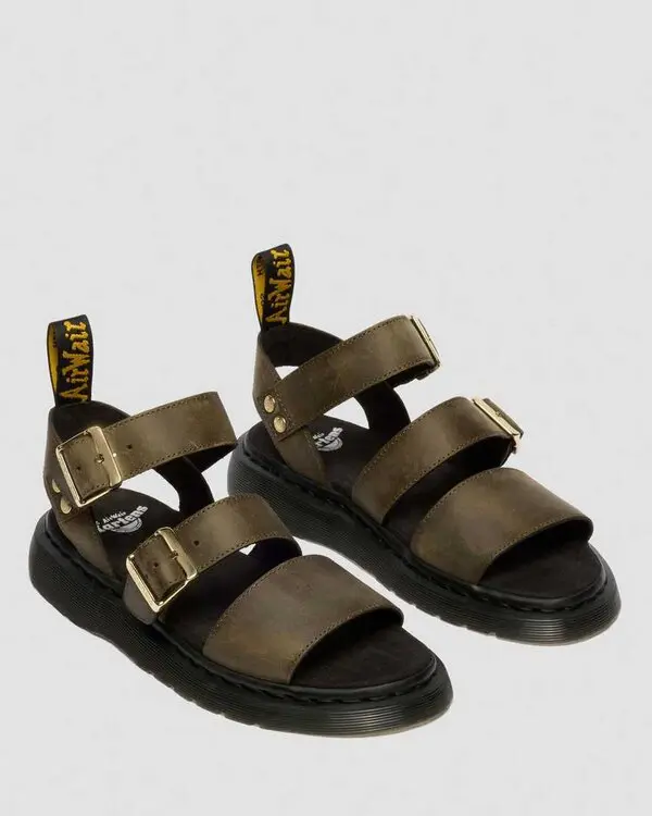 Dr. Martens Gryphon Leather Gladiator Sandals - Green