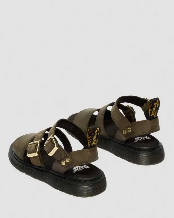 Dr. Martens Gryphon Leather Gladiator Sandals - Green