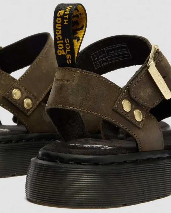 Dr. Martens Gryphon Leather Gladiator Sandals - Green
