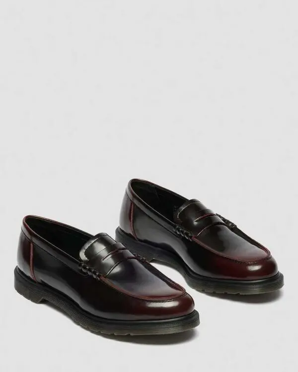 Dr. Martens Mayfare Rub Off Leather Loafers - Red
