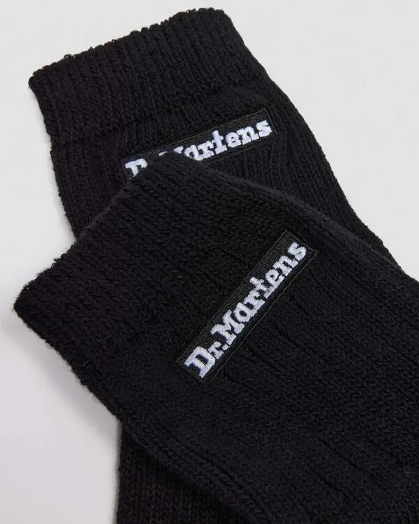 Dr. Martens Short Athletic Logo Organic Cotton Blend Socks - Black