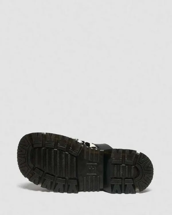 Dr. Martens Mattison Hair-on Leather Platform Sandals - Cream