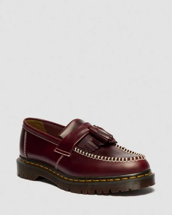 Dr. Martens Adrian Orleans Leather Tassel Loafers - Red