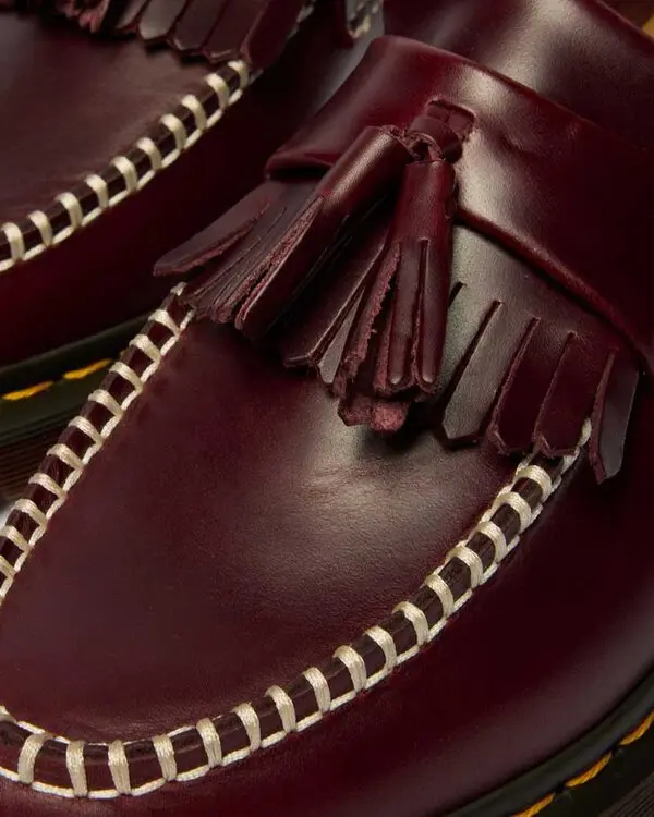 Dr. Martens Adrian Orleans Leather Tassel Loafers - Red