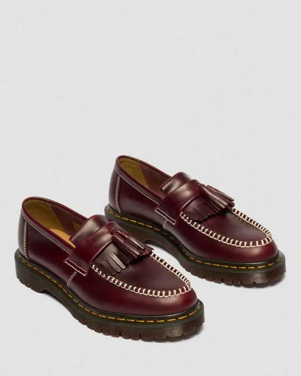 Dr. Martens Adrian Orleans Leather Tassel Loafers - Red