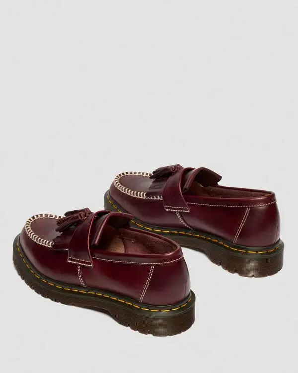 Dr. Martens Adrian Orleans Leather Tassel Loafers - Red