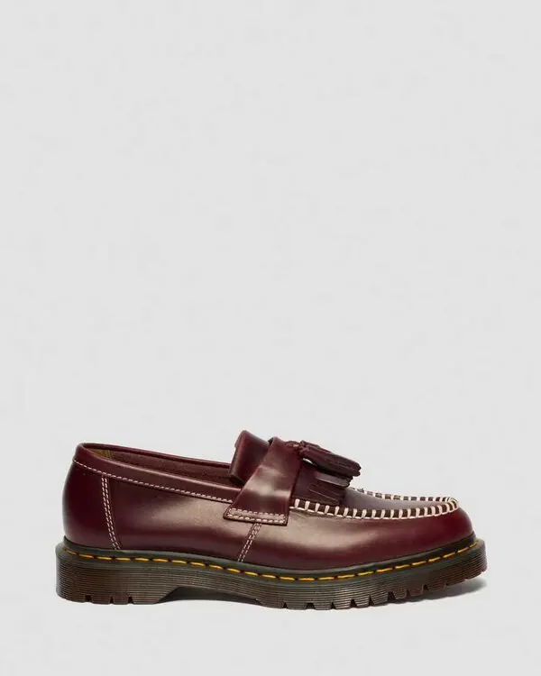 Dr. Martens Adrian Orleans Leather Tassel Loafers - Red