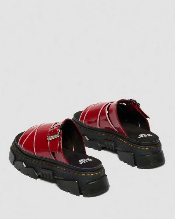 Dr. Martens Mattison Platform Leather Slides - Red