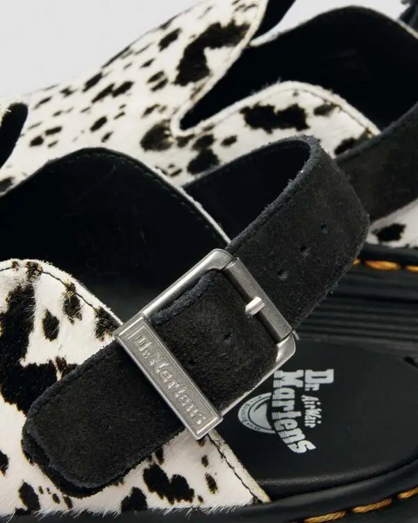 Dr. Martens Zebzag Dalmatian Hair-on Leather Platform Mules - Cream