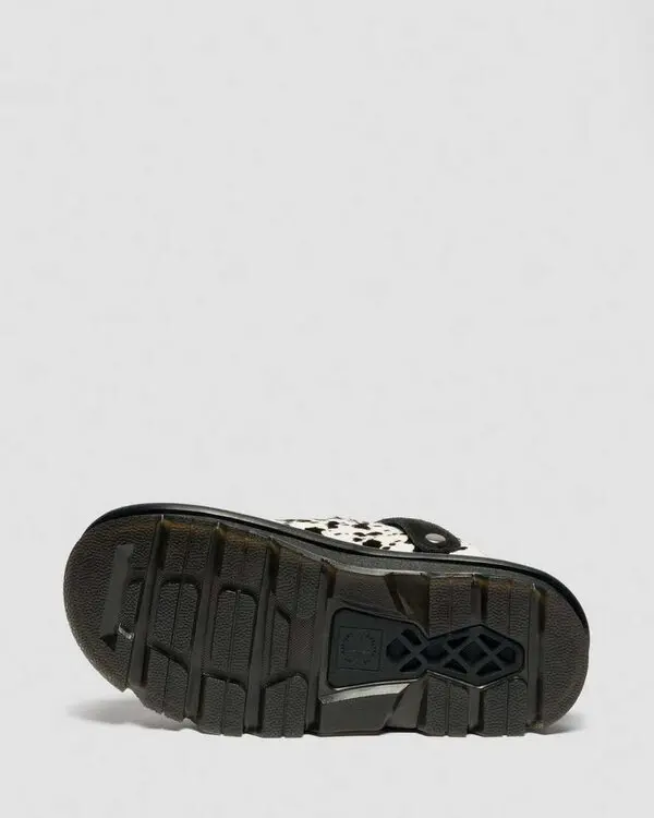 Dr. Martens Zebzag Dalmatian Hair-on Leather Platform Mules - Cream