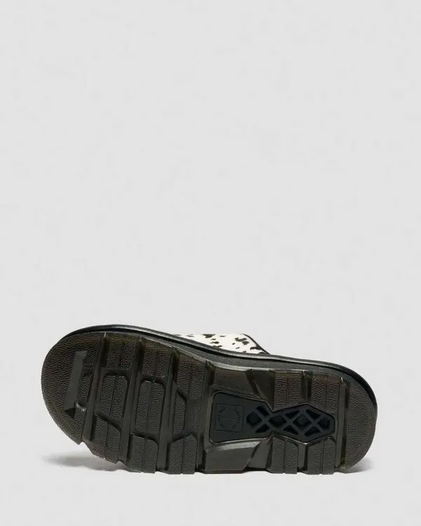 Dr. Martens Zebzag Dalmatian Hair-on Leather Platform Slides