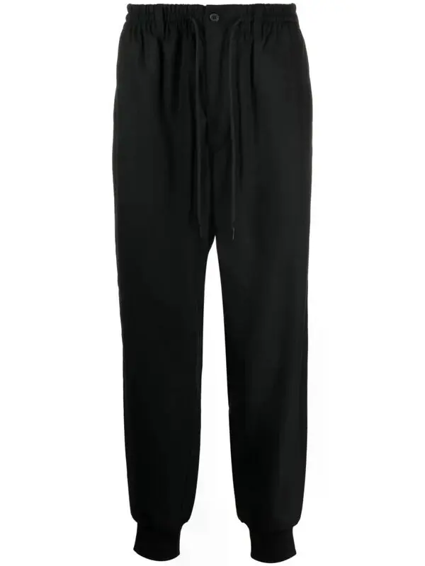 Y3 Drawstring-waist Tapered-leg Trousers