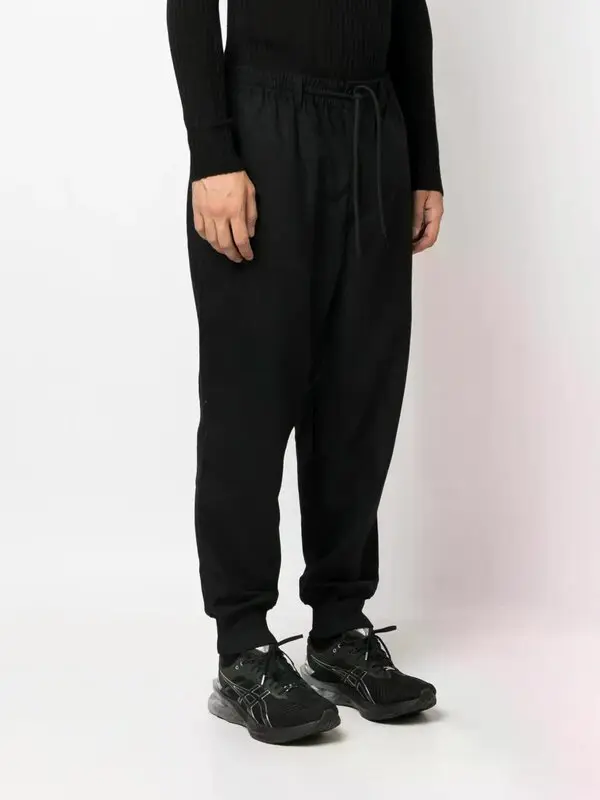 Y3 Drawstring-waist Tapered-leg Trousers