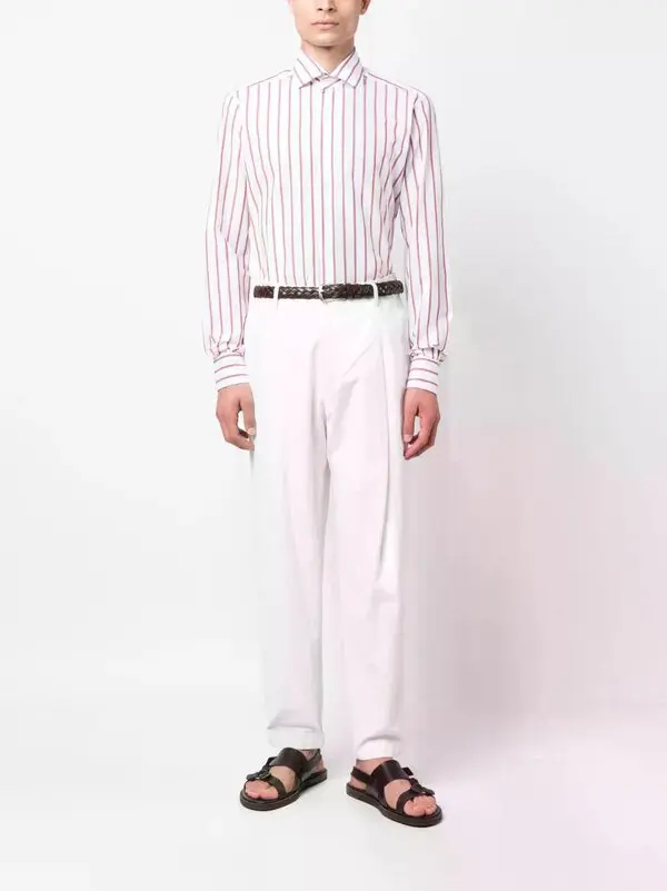 BARBA NAPOLI Stripe-print Cotton Shirt