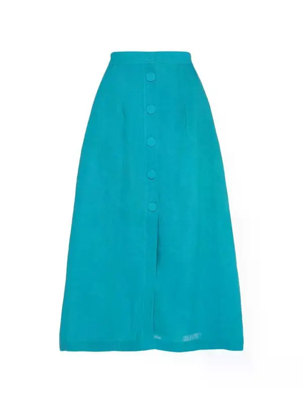 ERES A-line Skirt With Front Button Fastening - Blue