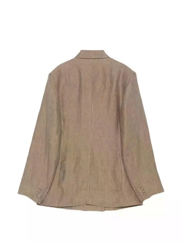 Mark Kenly Domino Tan Jenia Double-breasted Jacket
