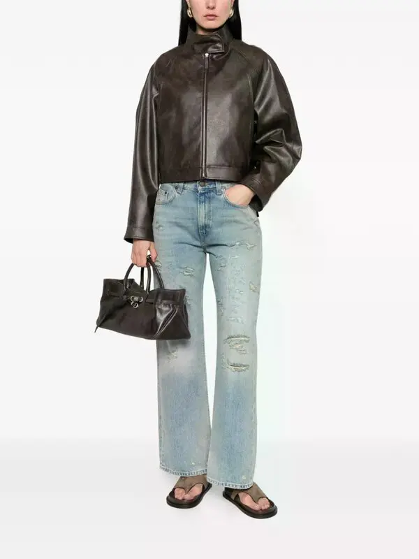 LOW CLASSIC Zipped Cropped Jacket