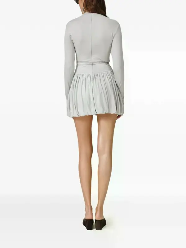 PNK Drawstring Gathered Mini Dress - Grey