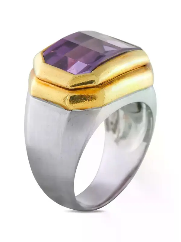 LB EXCLUSIVE Amethyst And Gold Ring - Silver