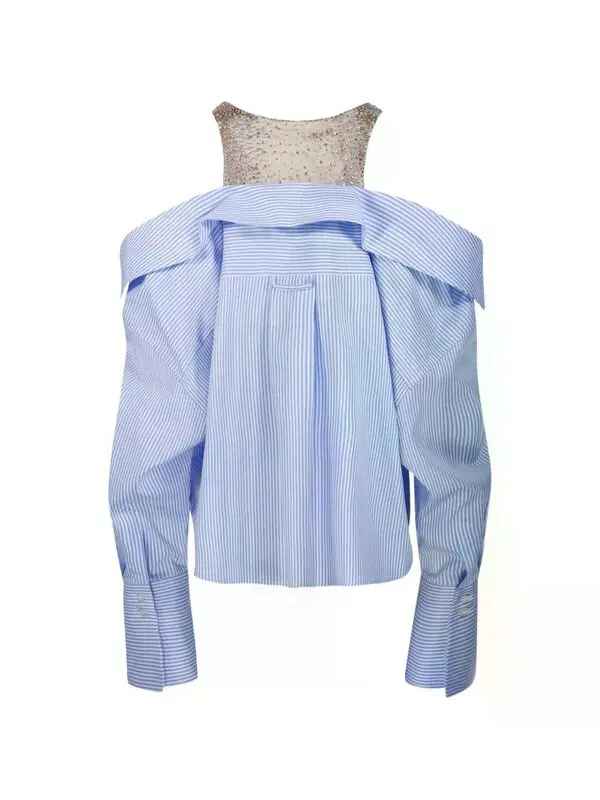 Giuseppe Di Morabito Striped Crystal-embellished Blouse