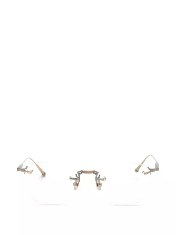 Matsuda Rimless Oval-frame Glasses - Brown