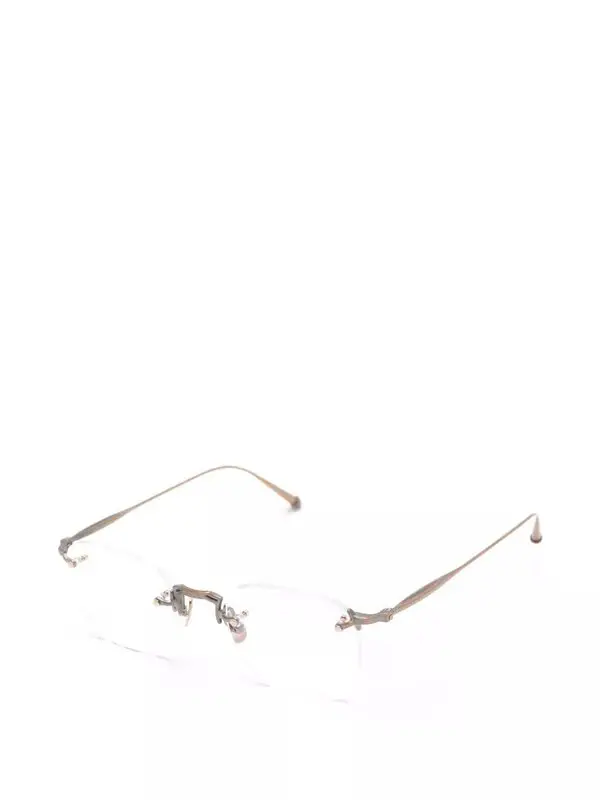 Matsuda Rimless Oval-frame Glasses - Brown