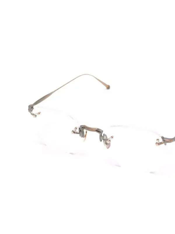 Matsuda Rimless Oval-frame Glasses - Brown