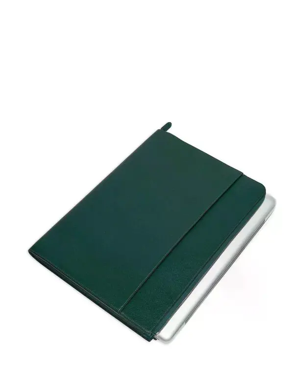 Smythson Large Panama Laptop Case - Green