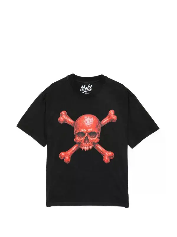 MELT Skull Bones Printed T-shirt - Black