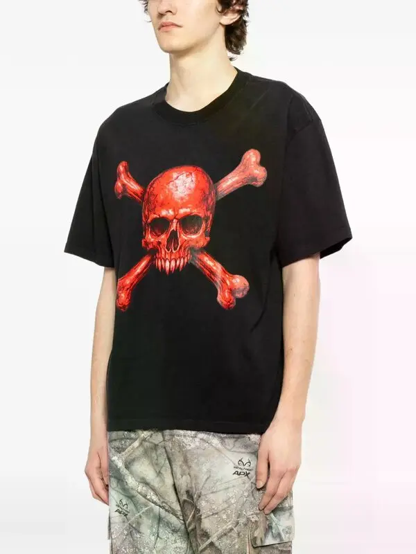 MELT Skull Bones Printed T-shirt - Black