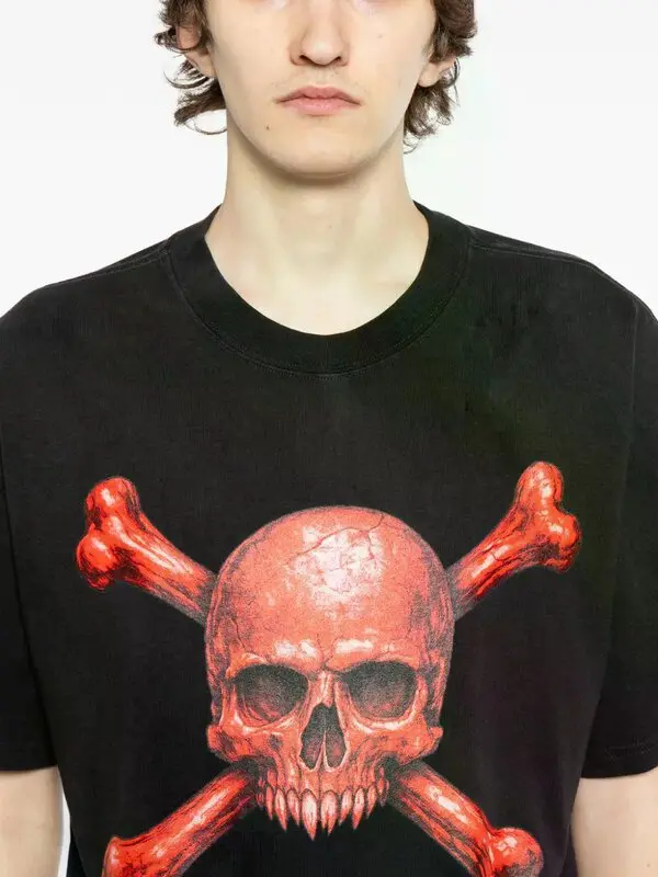 MELT Skull Bones Printed T-shirt - Black