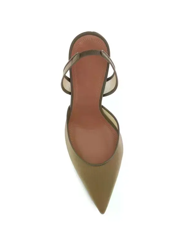 Amina Muaddi Mesh Holli Slingback Sandals - Green