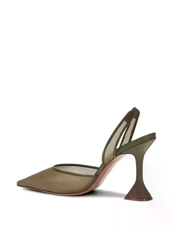 Amina Muaddi Mesh Holli Slingback Sandals - Green