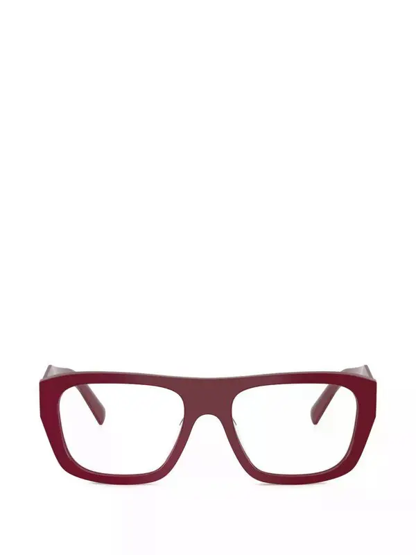 Prada Geometric Frame Eyeglasses - Red