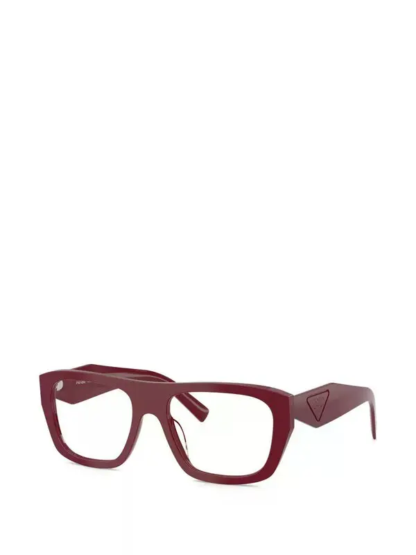 Prada Geometric Frame Eyeglasses - Red