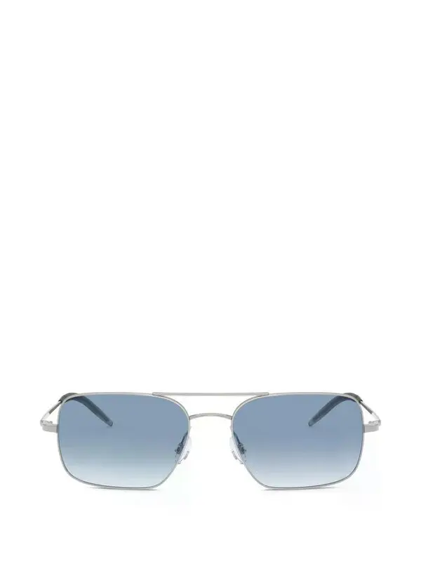 Oliver Spencer Victory Ii Rectangle-frame Sunglasses - Silver
