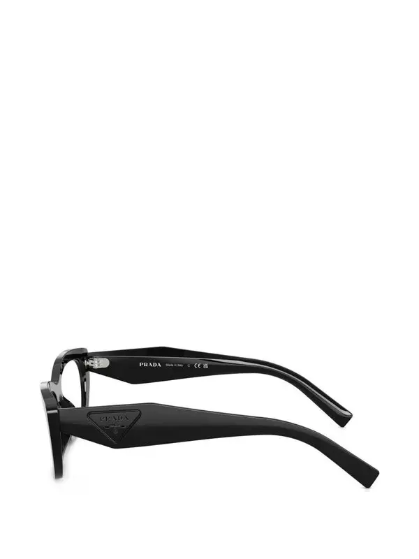 Prada Logo-detail Glasses - Black