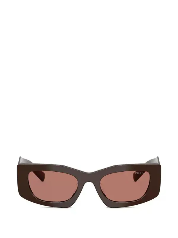 Prada Geometric-frame Sunglasses - Brown